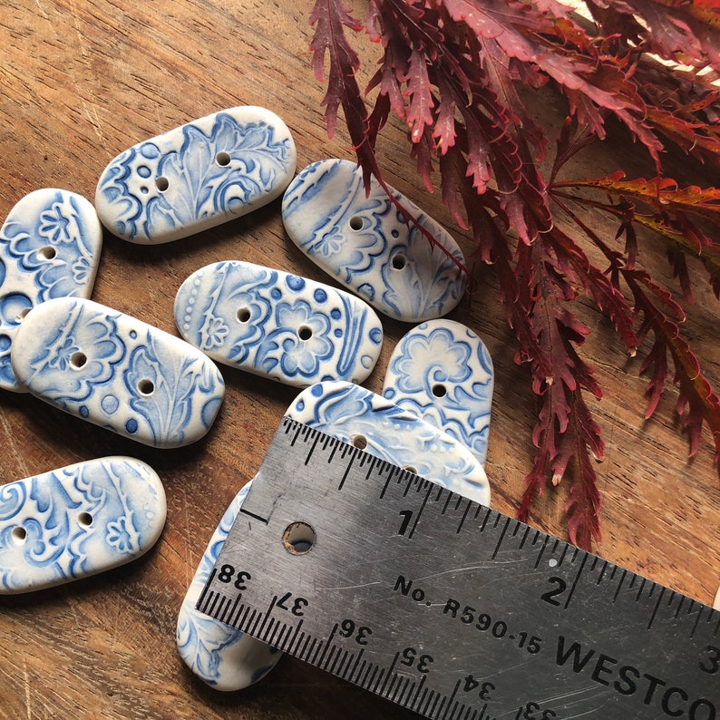 Delft Toggle Buttons-delft Buttons-blue Toggle Button-toggle Coat ...