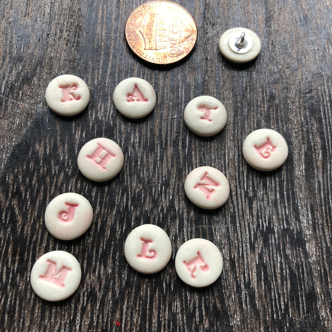 Porcelain Letter Buttons-artisan Buttons-alphabet Button-baby - Etsy