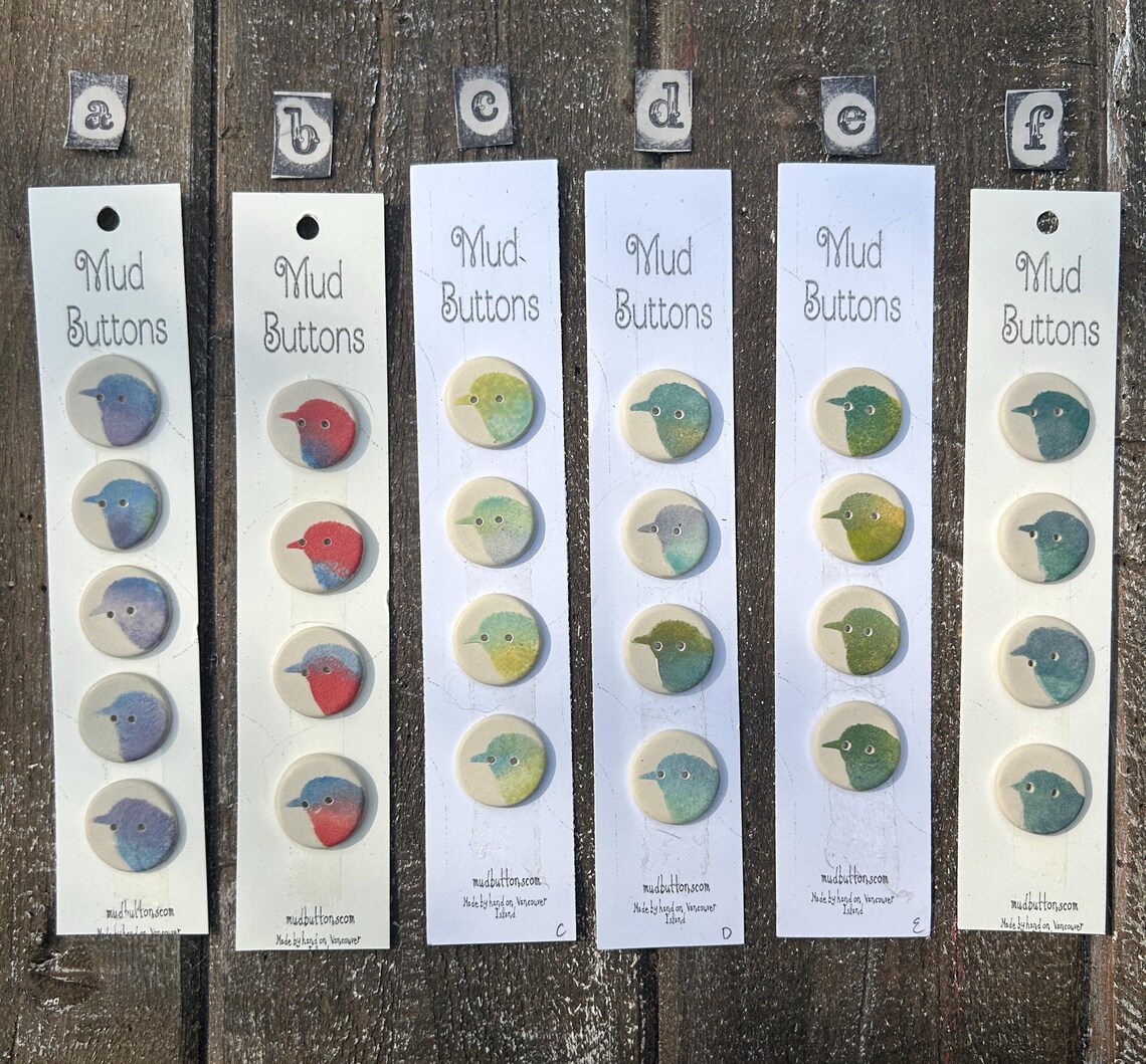 Various Flock of Bird Sets-1 Inch 25mm Handpainted Porcelain Button ...