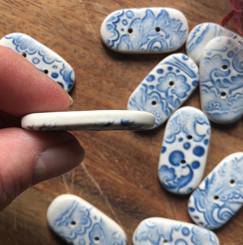 Delft Toggle Buttons-delft Buttons-blue Toggle Button-toggle Coat ...
