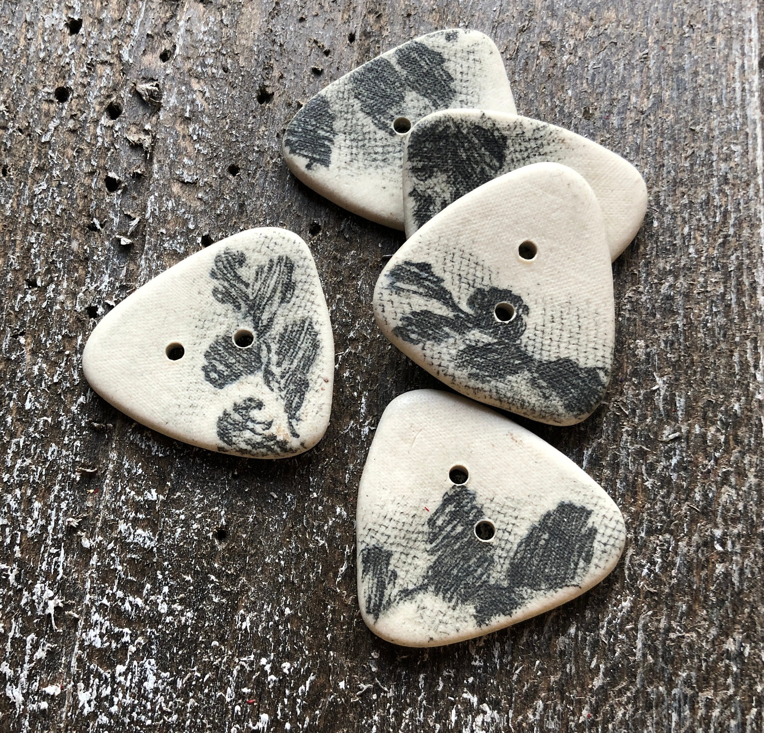 Set of 5 Mantilla Lace Porcelain Buttons-Artisan Buttons-Handmade ...