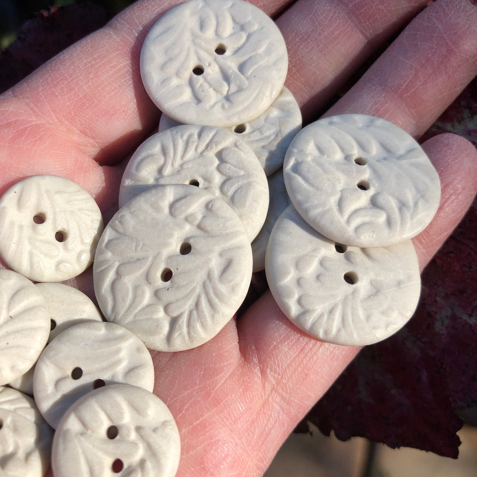 Ivory Porcelain Artisan Buttons-Sets of 6/7-Handmade | Etsy