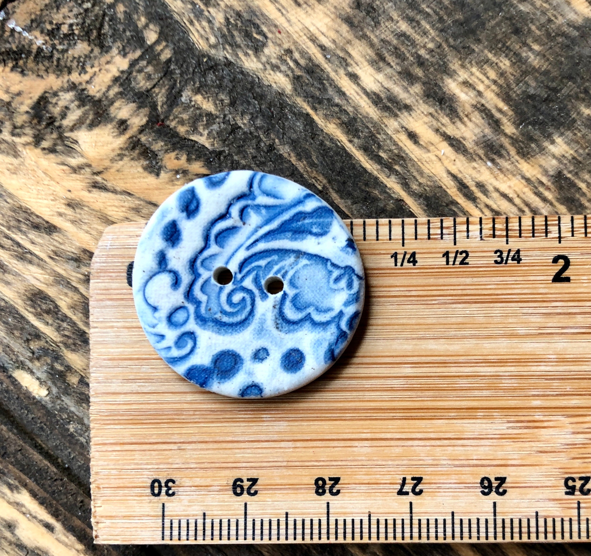 Blue Delft Buttons-Medium Artisan Porcelain button-painted | Etsy