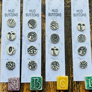 Artisan Hand Made Buttons-porcelain Buttons Button-funky Button-white ...