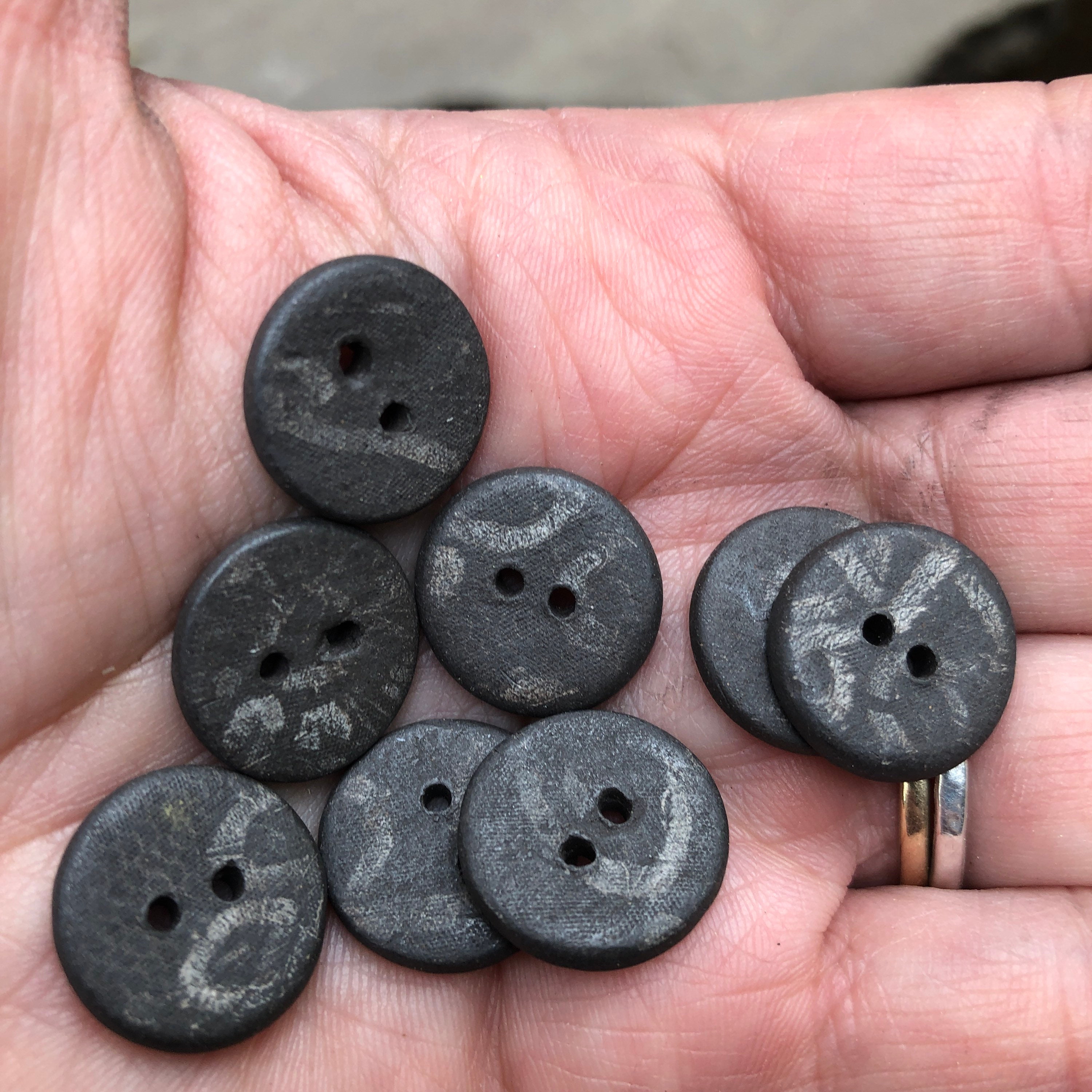 8 Raven Handmade Buttons-artisan buttons-hand painted buttons-Black ...