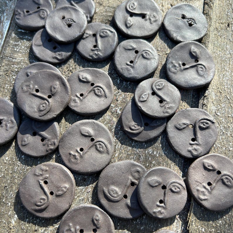Kiss Me Artisan Ceramic Buttons-face Button Pottery Buttons-ceramic ...