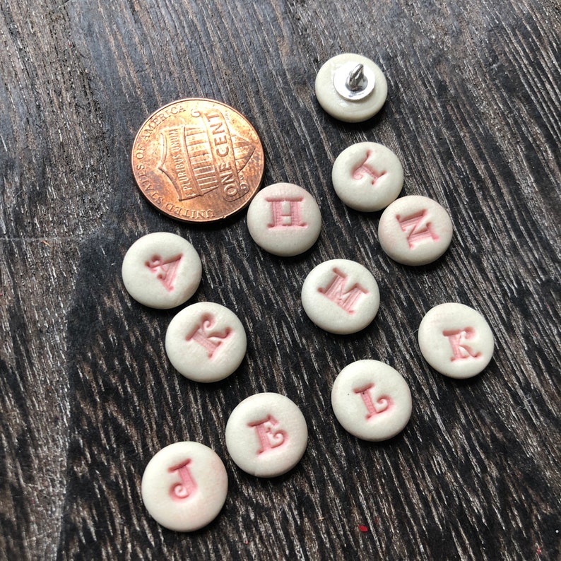Porcelain Letter Buttons-artisan Buttons-alphabet Button-baby - Etsy