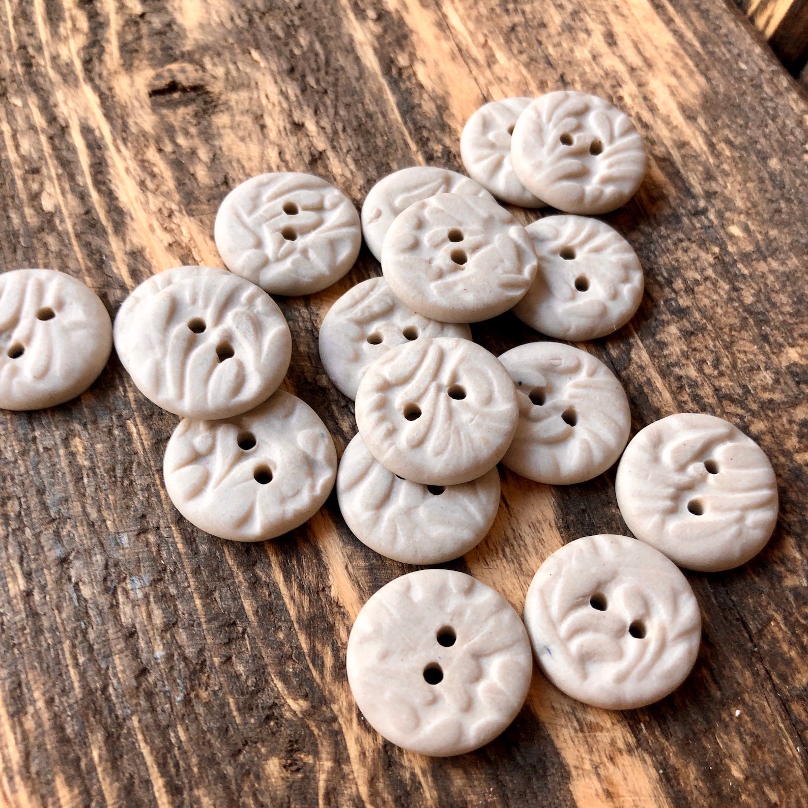Ivory Porcelain Artisan Buttons-sets of 6/7-handmade Buttons-ceramic ...