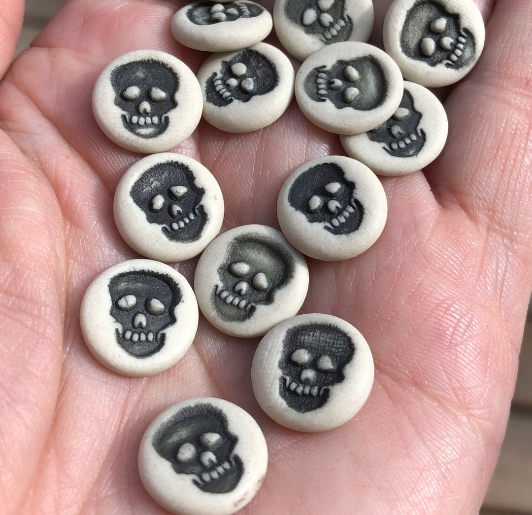 Porcelain Skull Buttons With Shank-artisan Buttons-shirt Buttons ...