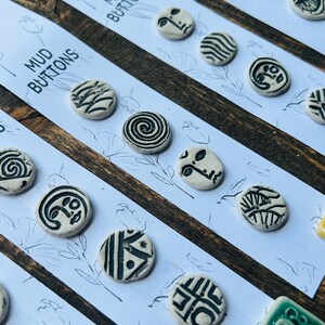 Artisan Hand Made Buttons-porcelain Buttons Button-funky Button-white ...