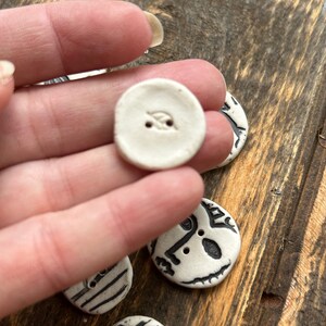 Artisan Hand Made Buttons-porcelain Buttons Button-funky Button-white ...