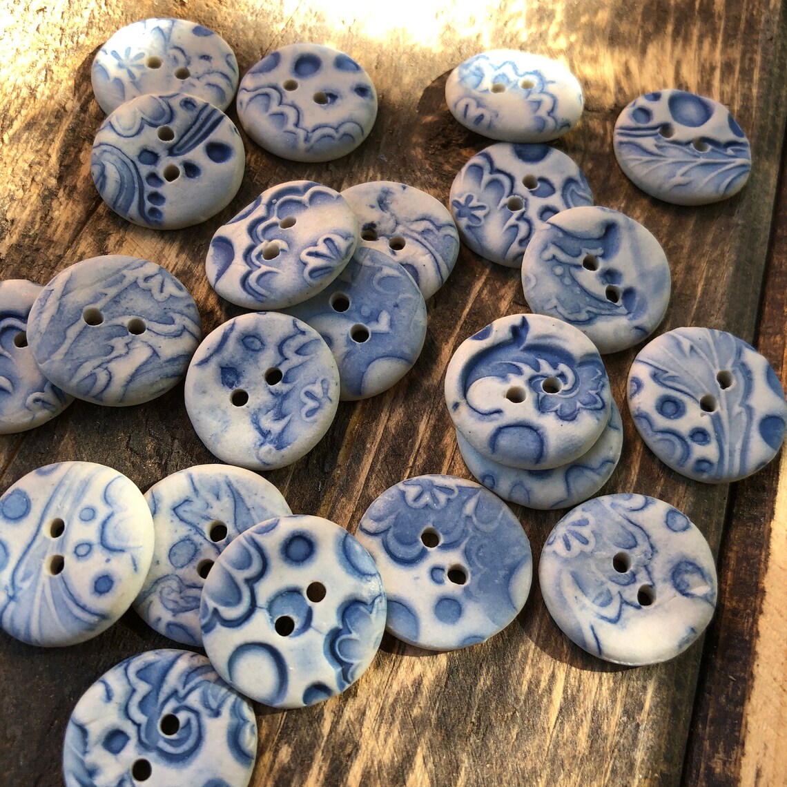 Delft Porcelain Buttons-artisan Buttons-pottery | Etsy