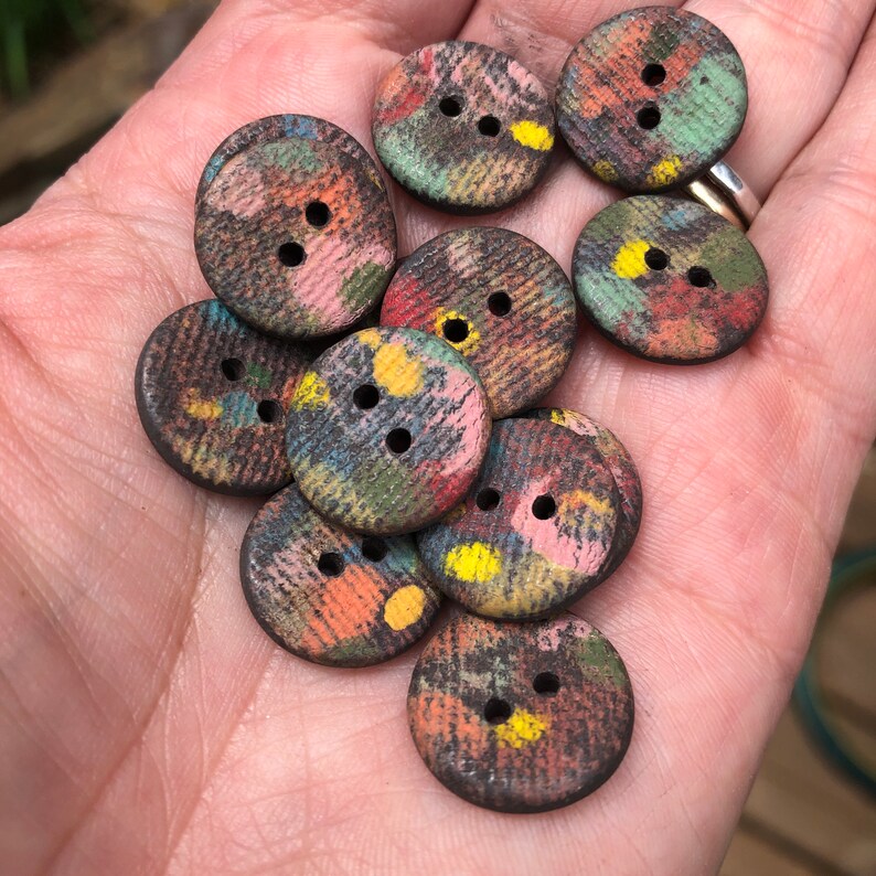 Pastel Reflections-artisan Buttons-handmade Buttons-hand Painted ...