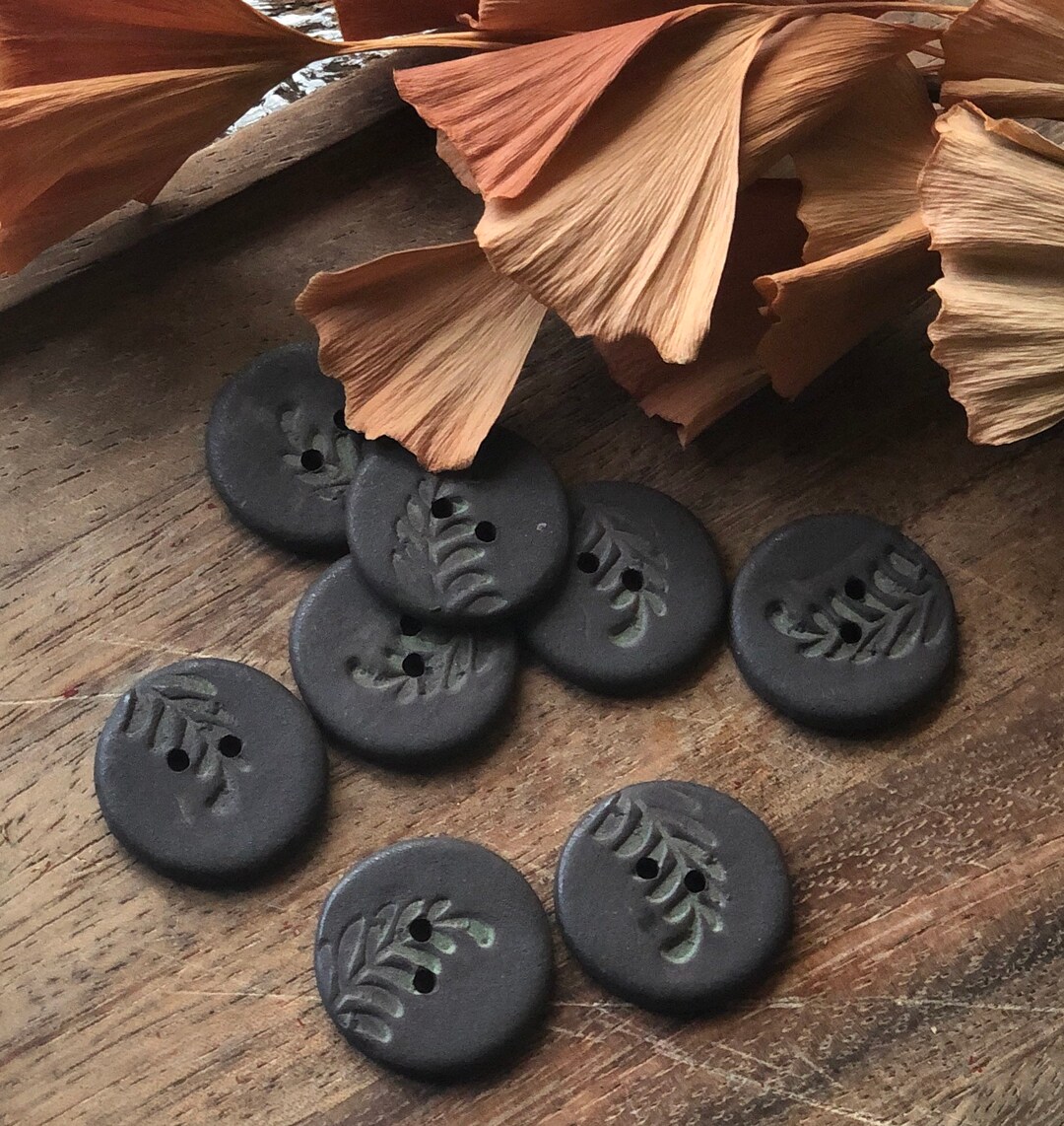 Evergreen Artisan Buttons-ceramic Buttons-tree Button-knitting Notions ...