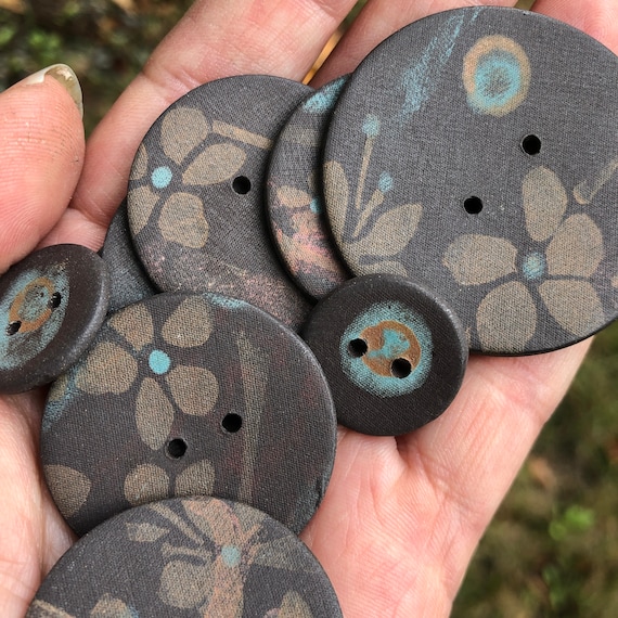 Evelyn Artisan Buttons-Brown buttons-Coat button-Turquoise | Etsy