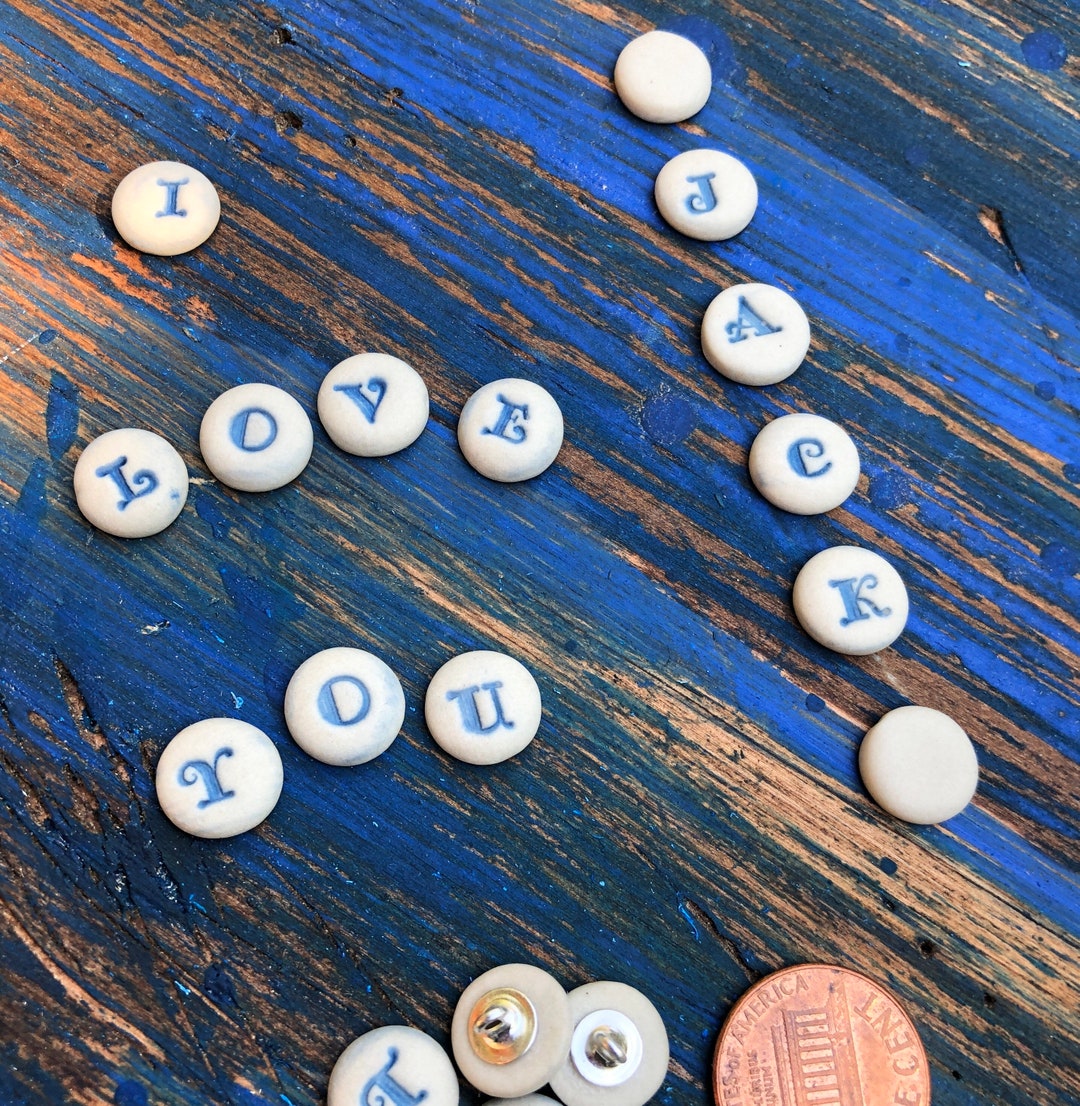 Porcelain Letter Buttons-artisan Buttons-alphabet Button-baby Buttons ...