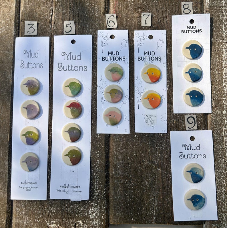 Various Flock of Bird Sets-1 Inch 25mm Handpainted Porcelain Button ...