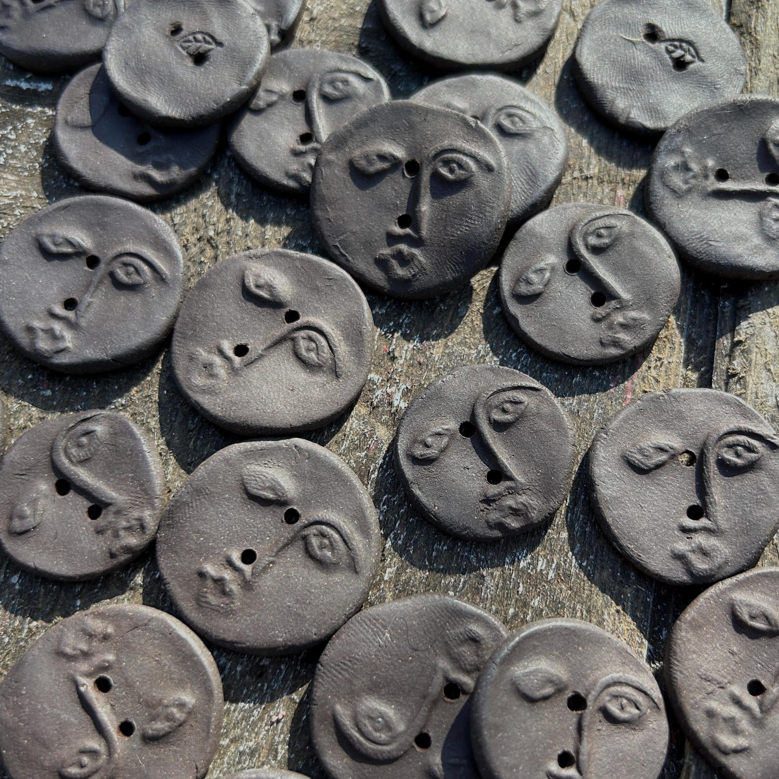 Kiss Me Artisan Ceramic Buttons-face Button Pottery Buttons-ceramic ...