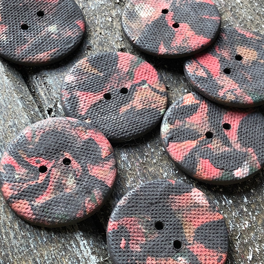 Fiery Sunset Artisan Buttons-handcrafted-large Button-handmade Button ...