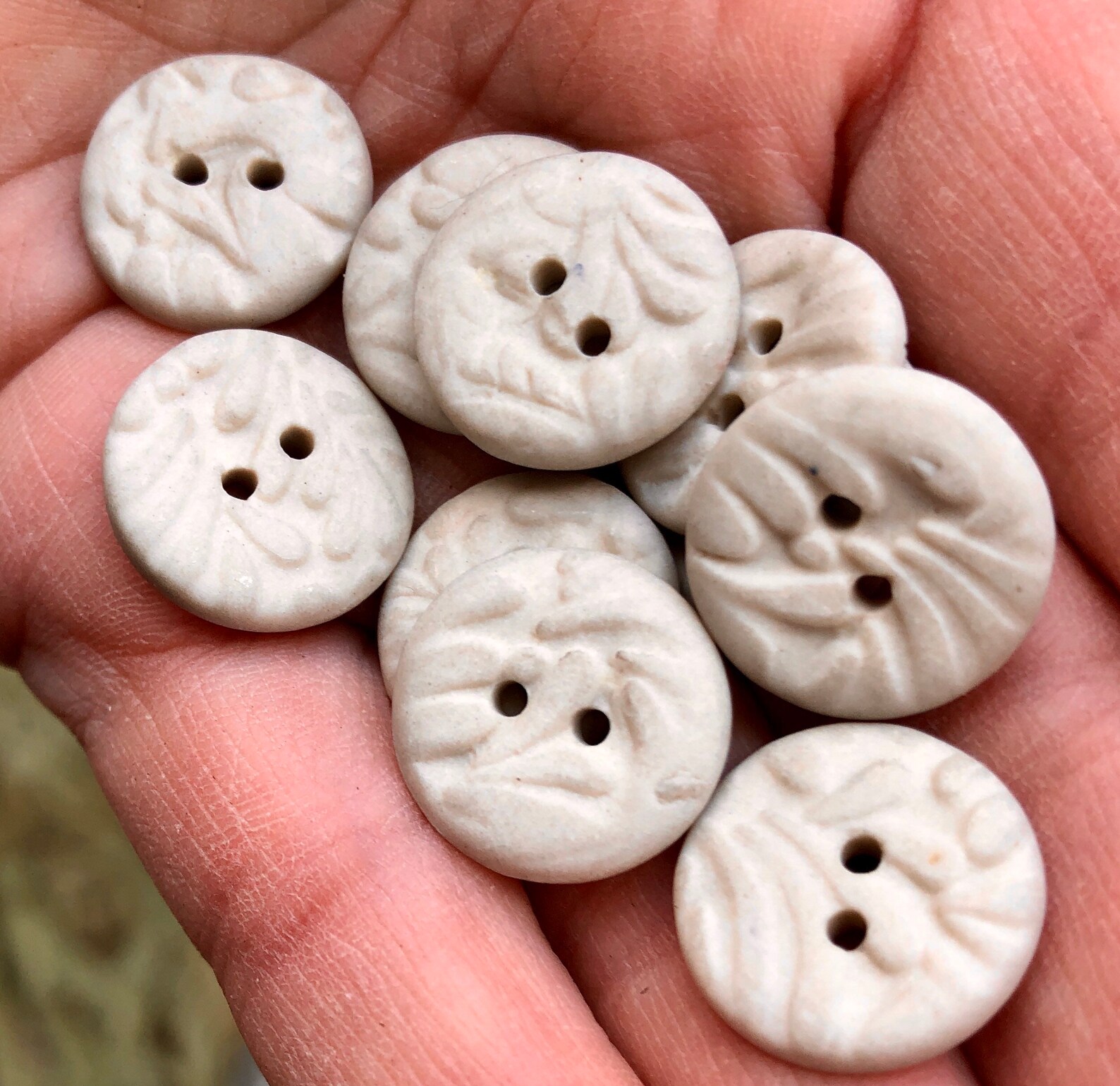 Ivory Porcelain Artisan Buttons-sets of 6/7-handmade | Etsy