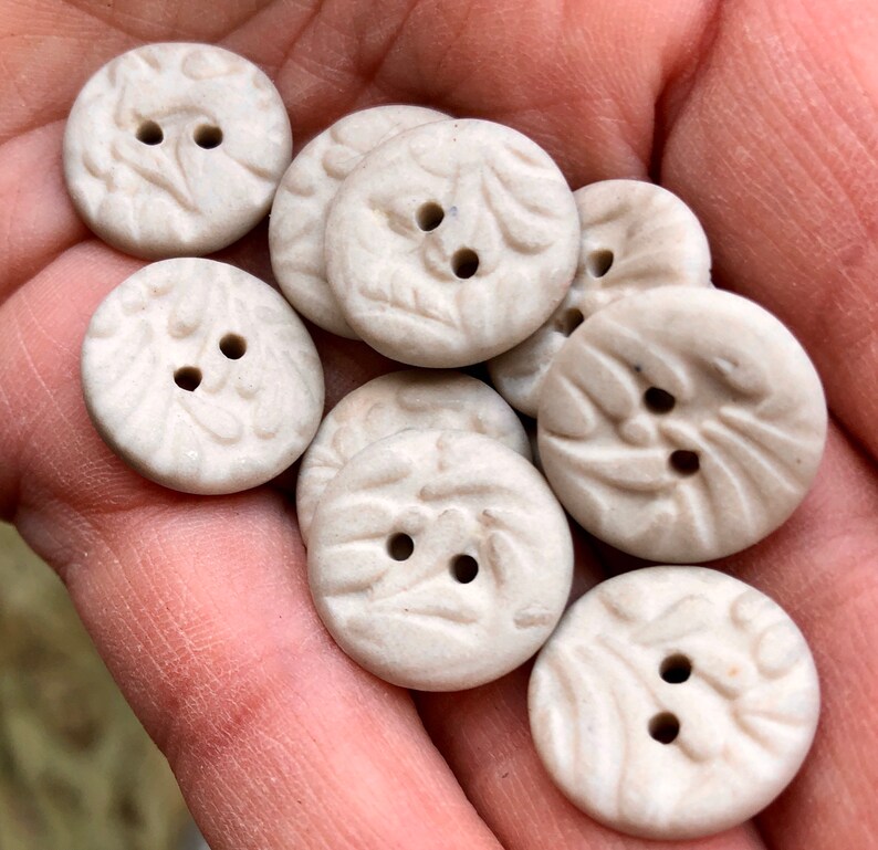 Ivory Porcelain Artisan Buttons-sets of 6/7-handmade | Etsy