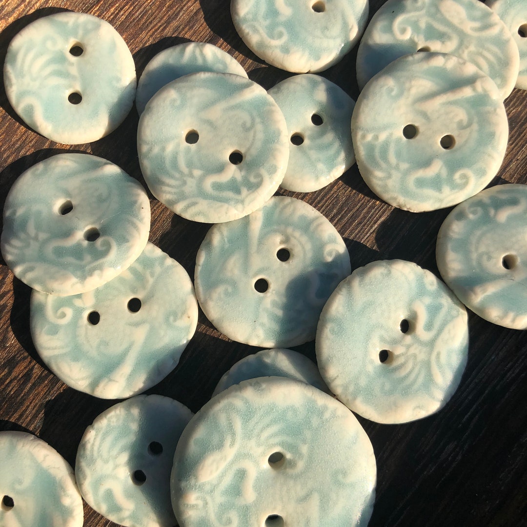 Glacier Porcelain Buttons-artisan Buttons-pottery Buttons-unique ...
