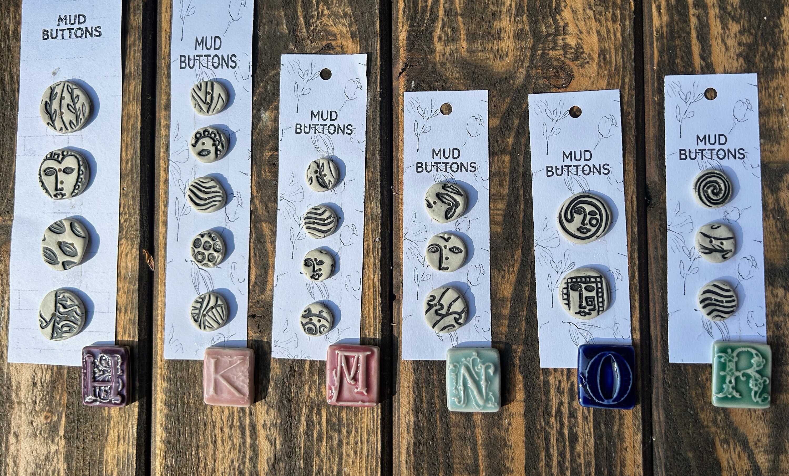 Artisan Hand Made Buttons-porcelain Buttons Button-funky Button-white ...