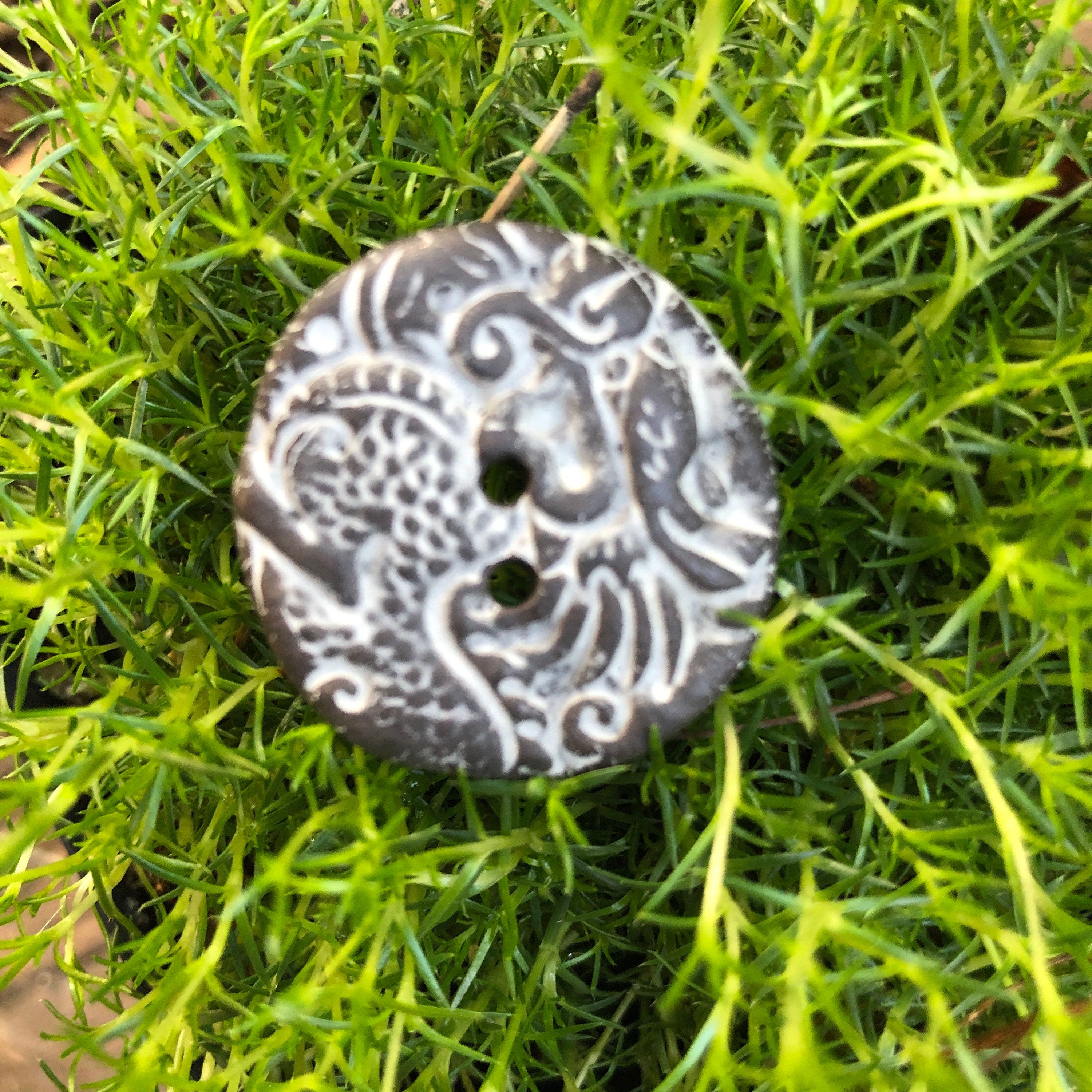 White Dragon Embossed Artisan Buttons-set of 5-Statement Buttons ...