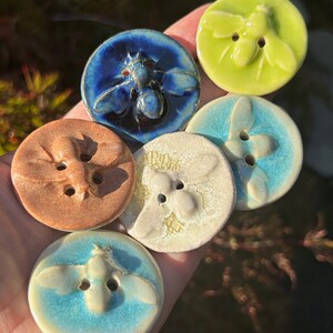 Bee Button-artisan Button-handcrafted Button-pottery Button-ceramic ...