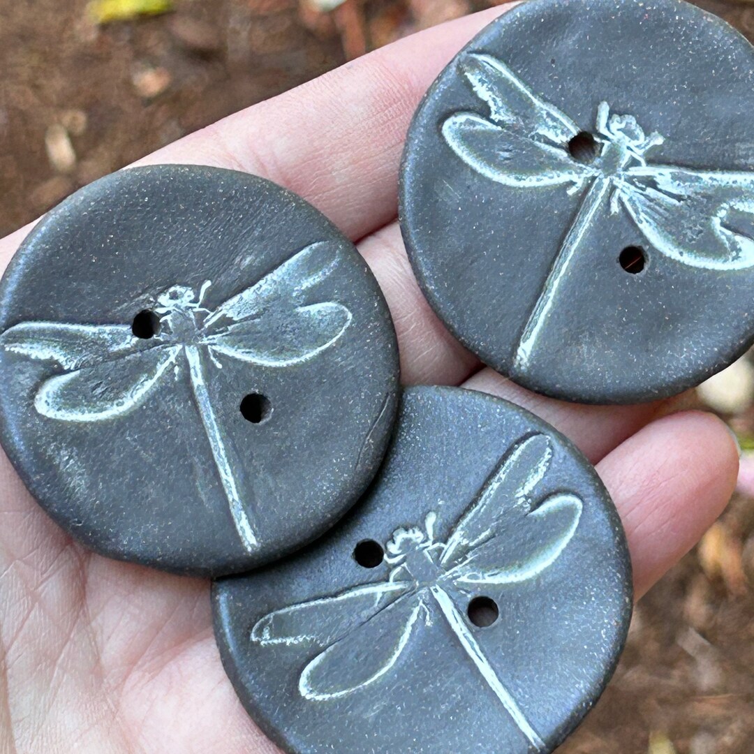 Shadow Dragonfly Button-pottery Button-feature Button-statement Button ...