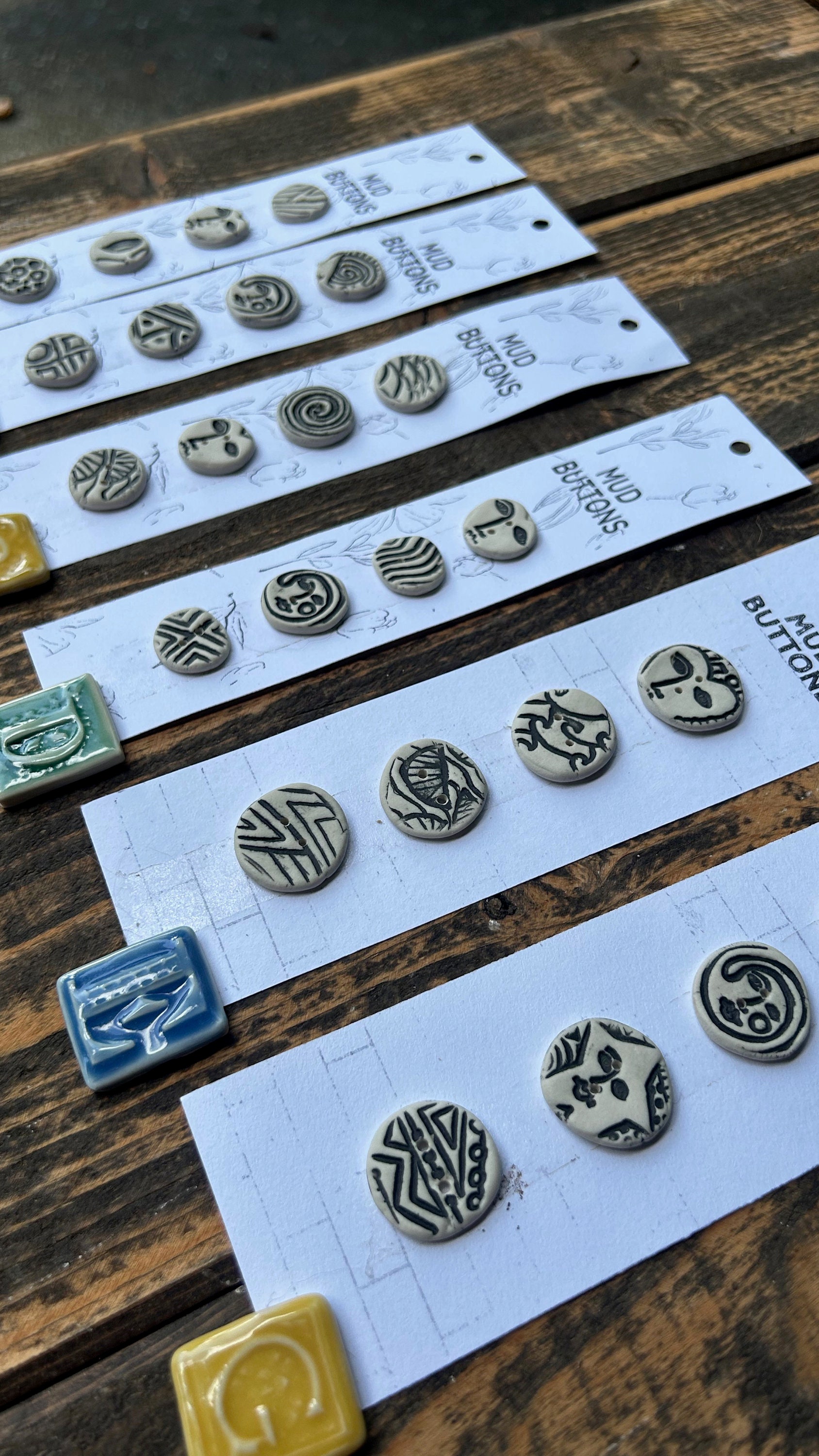 Artisan Hand Made Buttons-porcelain Buttons Button-funky Button-white ...