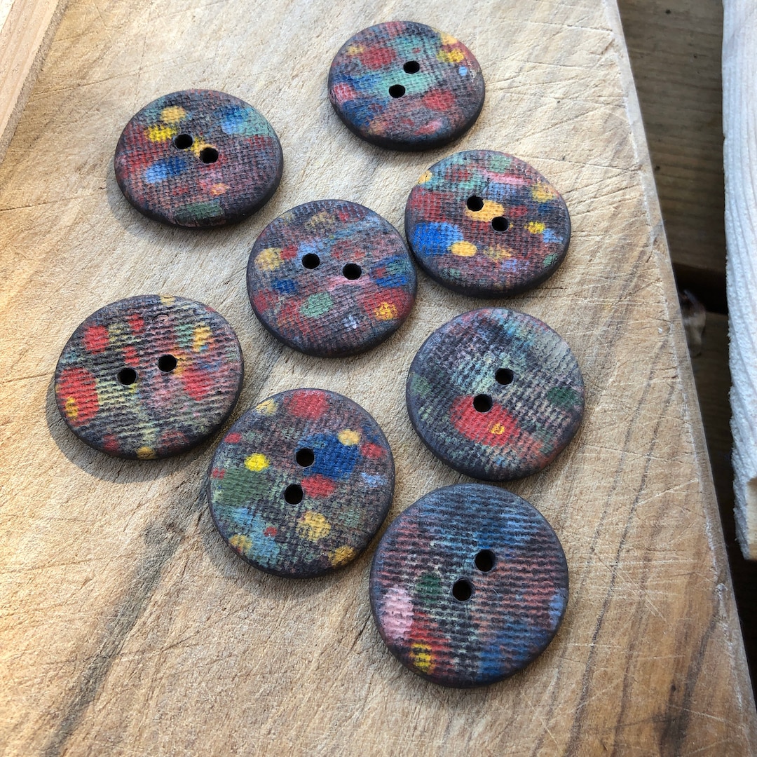 Garden Bright Handpainted Pottery Buttons-handmade Buttons- Buttons ...