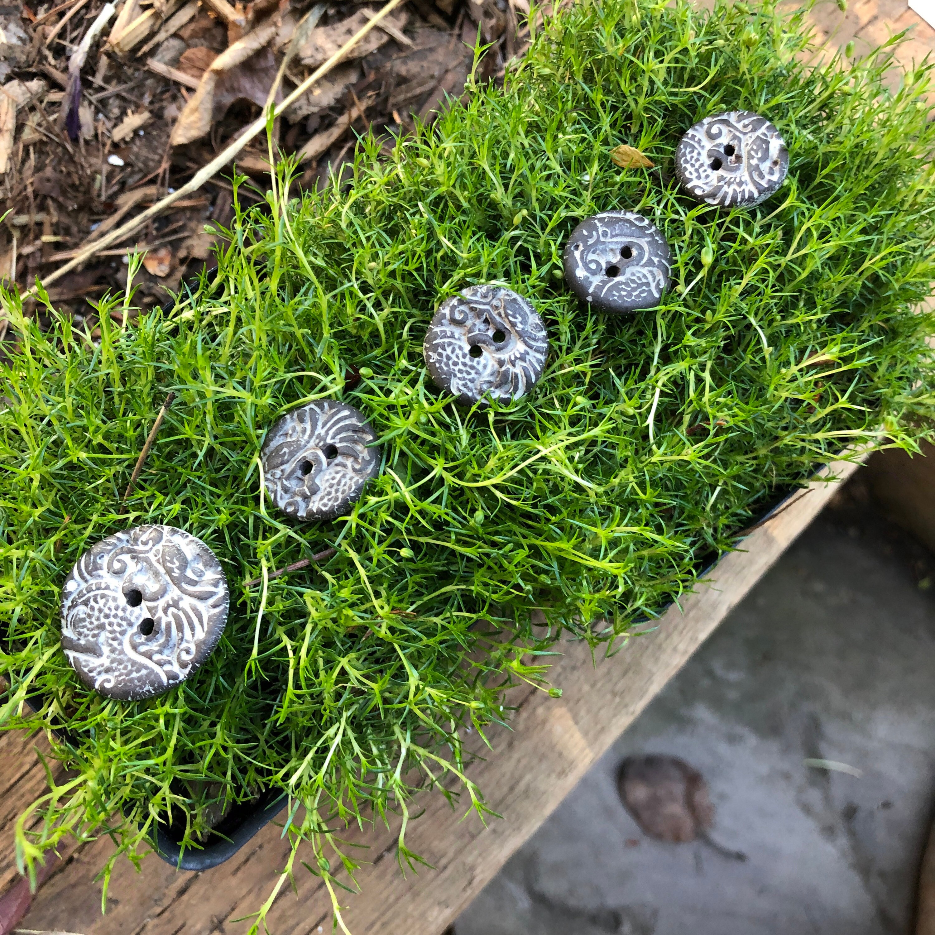 White Dragon Embossed Artisan Buttons-set of 5-Statement Buttons ...