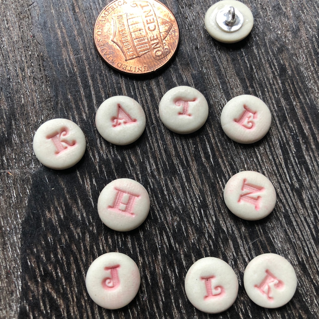 Porcelain Letter Buttons-artisan Buttons-alphabet Button-baby Buttons ...