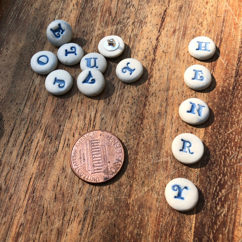 Porcelain Letter Buttons-artisan Buttons-alphabet Button-baby | Etsy