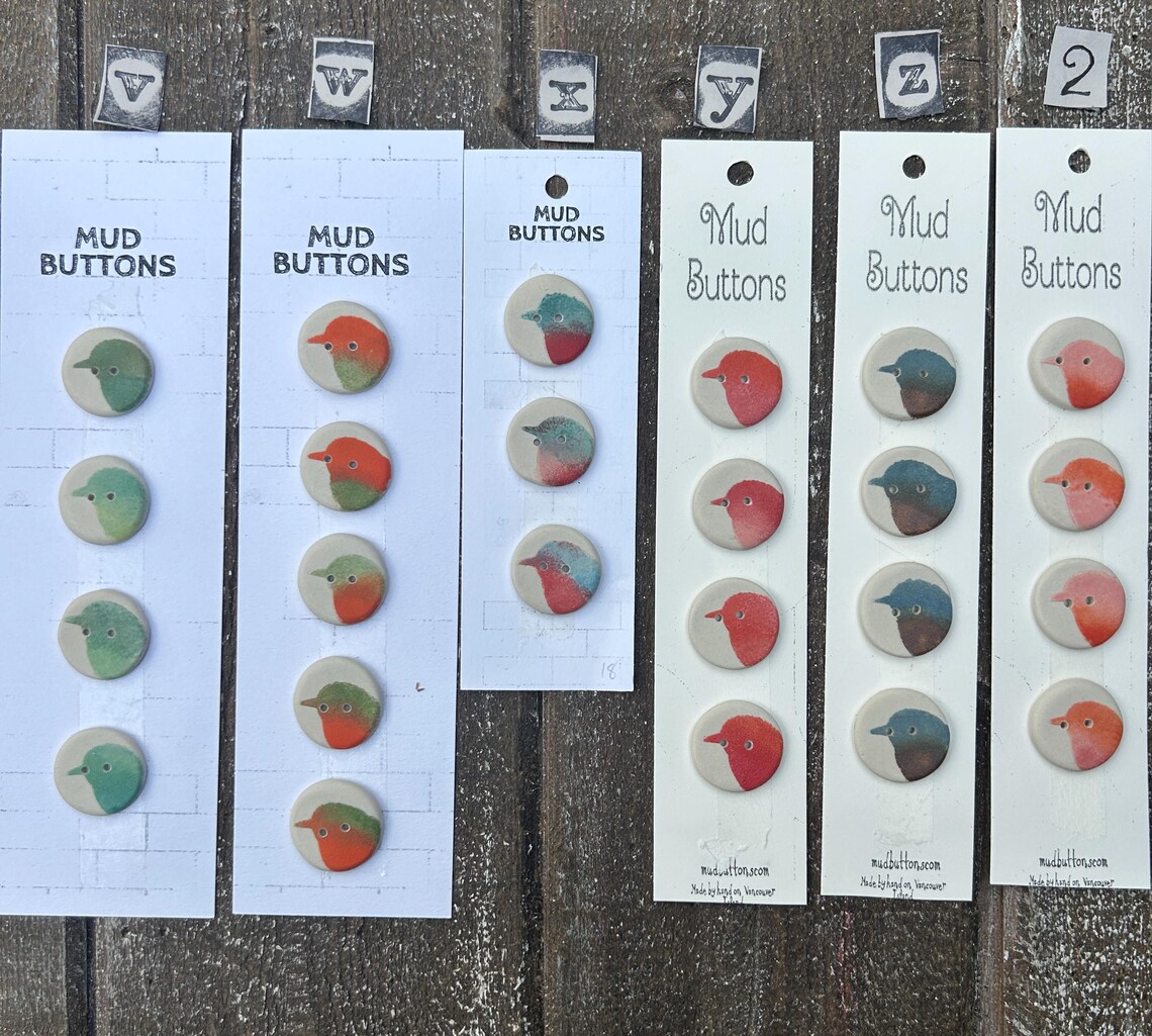 Various Flock of Bird Sets-1 Inch 25mm Handpainted Porcelain Button ...
