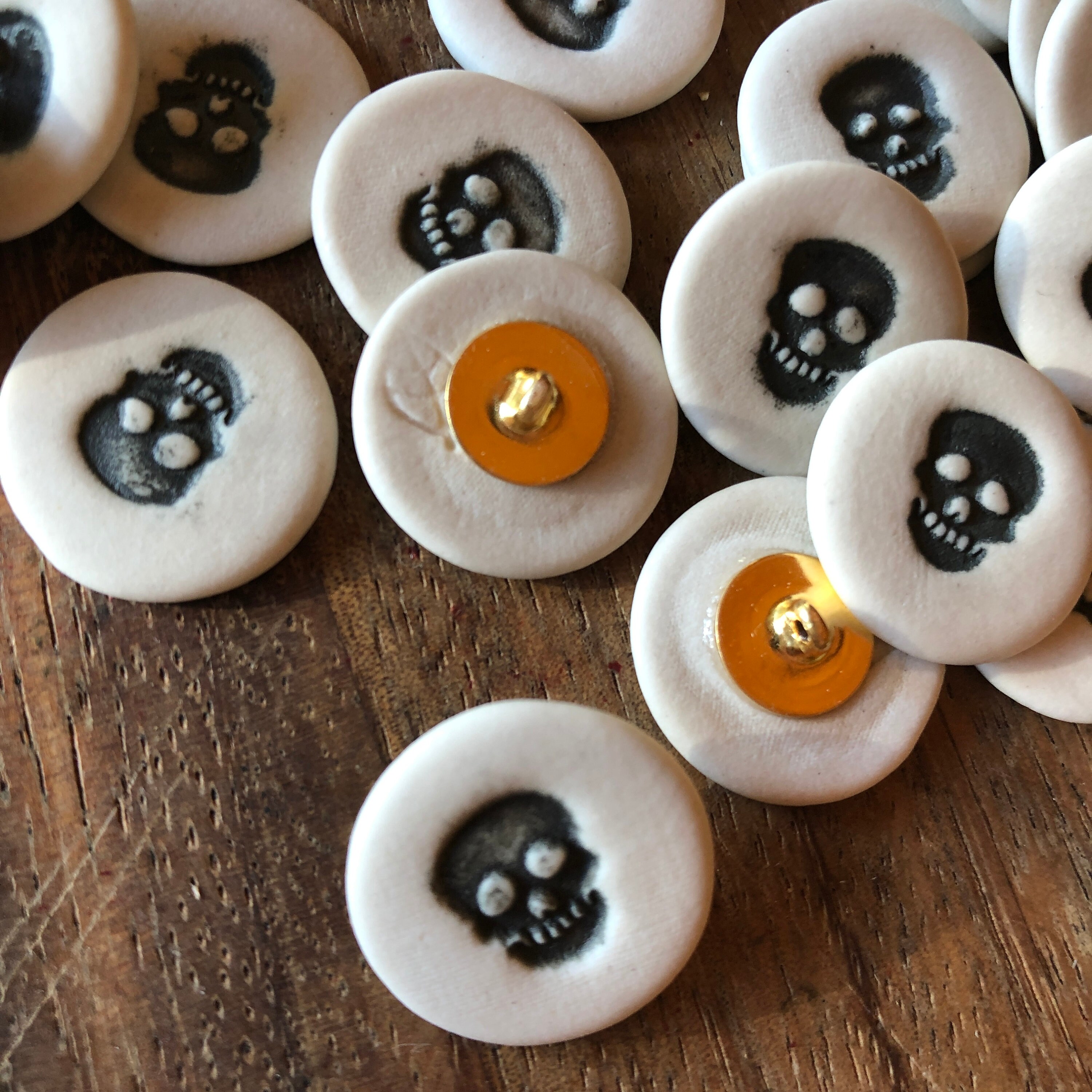 Porcelain Skull Buttons with shank-Artisan buttons-shirt buttons ...