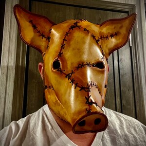 Leather Stitch Pig Mask - Etsy