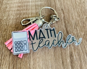 Math Teacher Keychain - Etsy