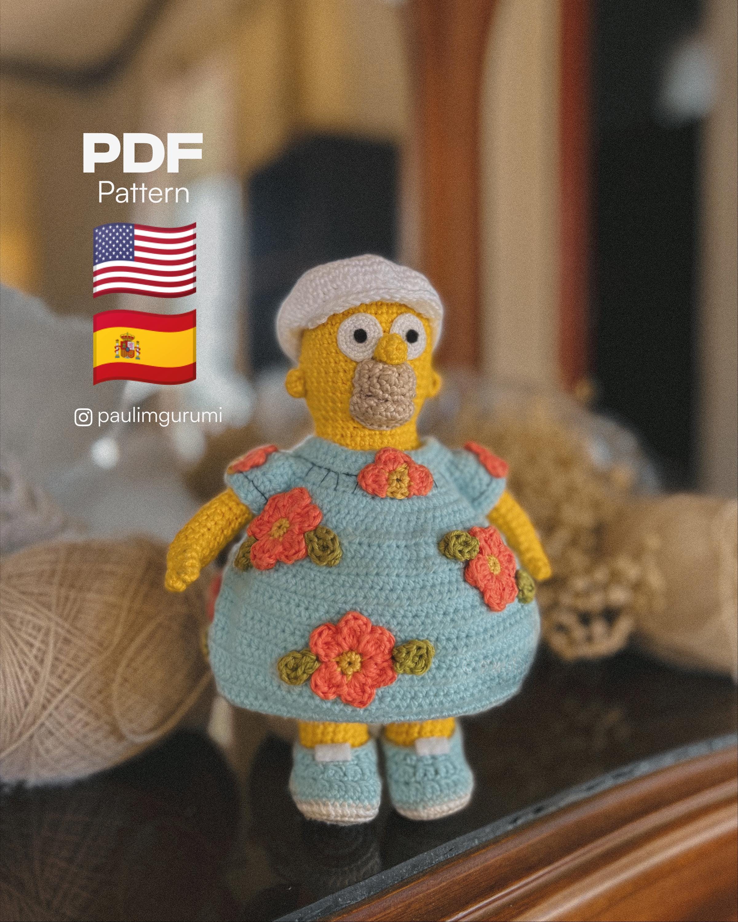 Patrón Amigurumi Homero Simpson Tamaño Familiar (PDF Español, Inglés ...