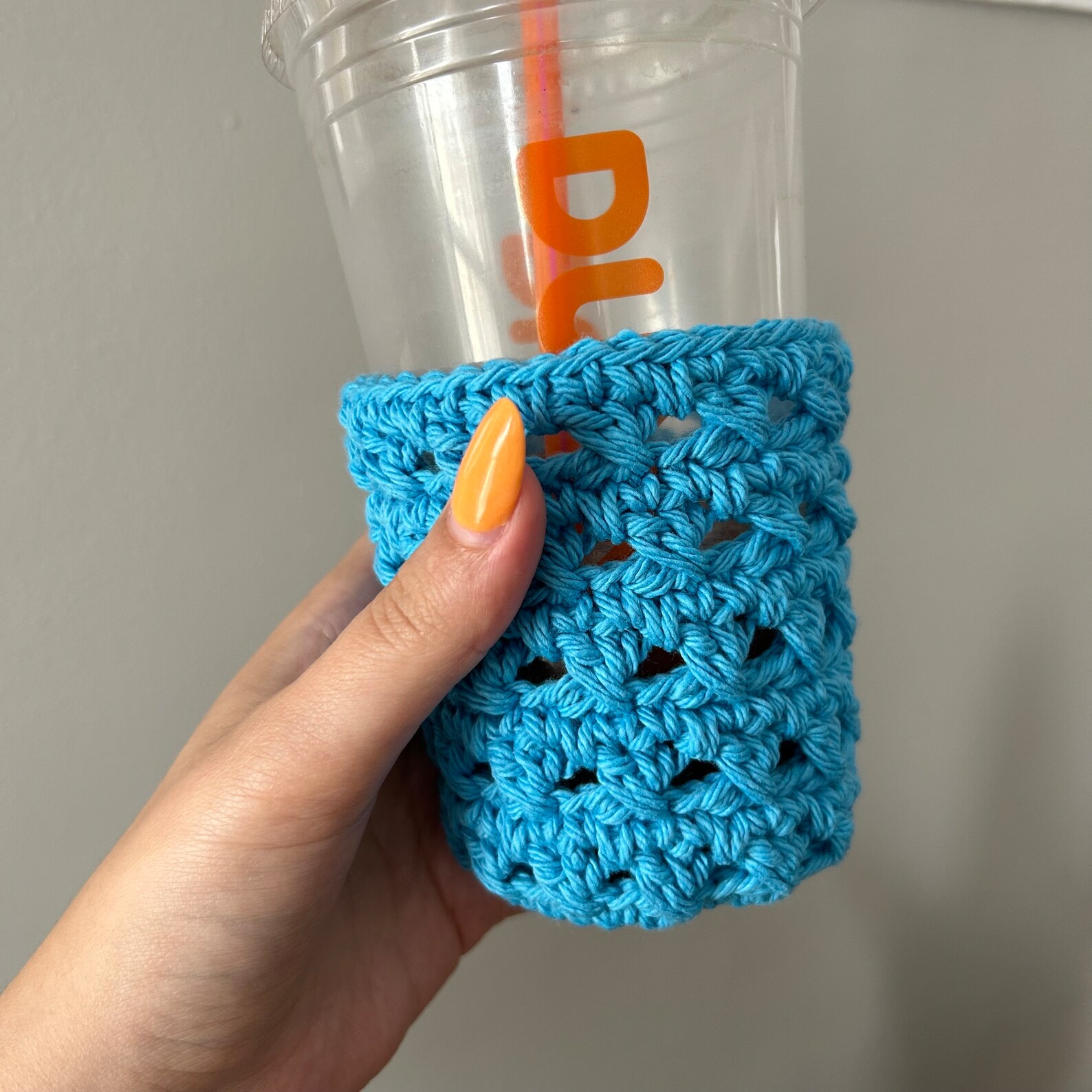 Blue Cotton Cup Cozy | Crochet Coffee Cup Cozy, Drink Cozy, Crochet ...