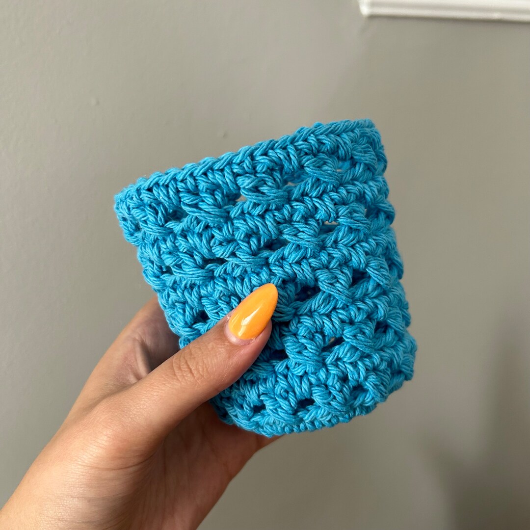 Blue Cotton Cup Cozy | Crochet Coffee Cup Cozy, Drink Cozy, Crochet ...