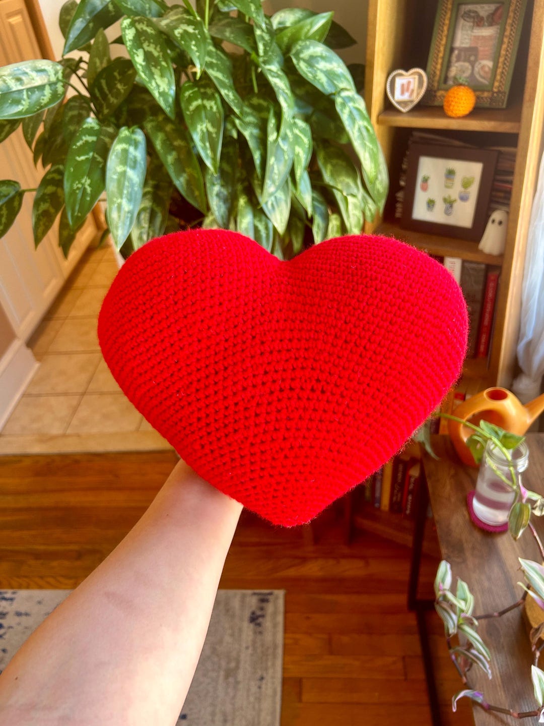 Large Red Heart Stuffy | Crochet, Handmade, Decor, Stuffy Heart ...