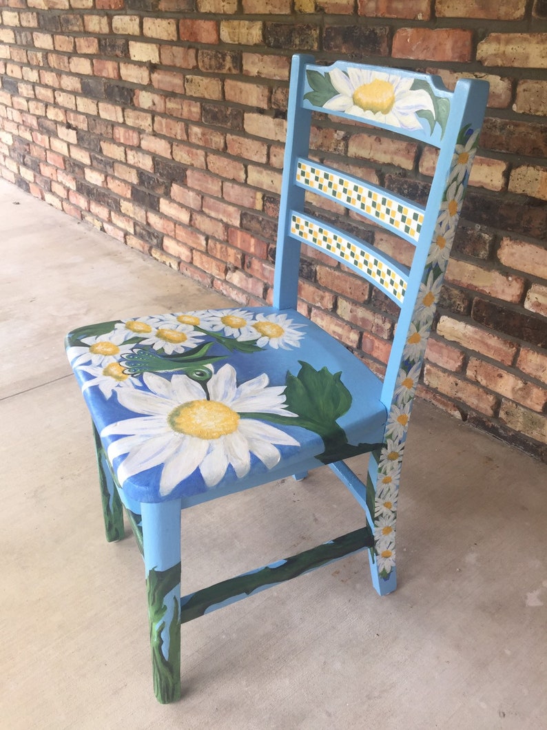 Custom Wild Daisies Vintage Student’s Chair - Etsy