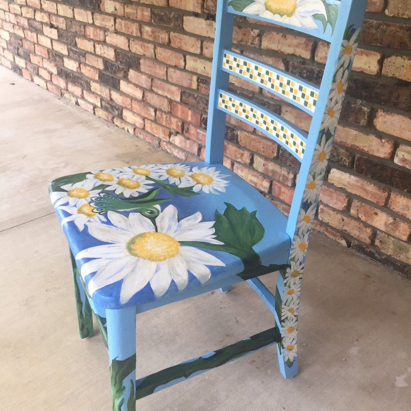 Whimsical Painted Chair - Etsy