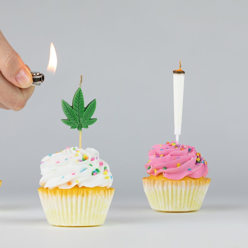 420 Novelty Joint and Hemp Leaf Soy Wax Cake Candles | Etsy