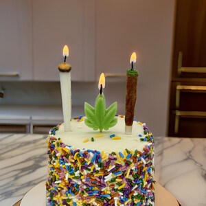 420 Novelty Blunt and Weed Leaf Cake Topper Candles - Etsy