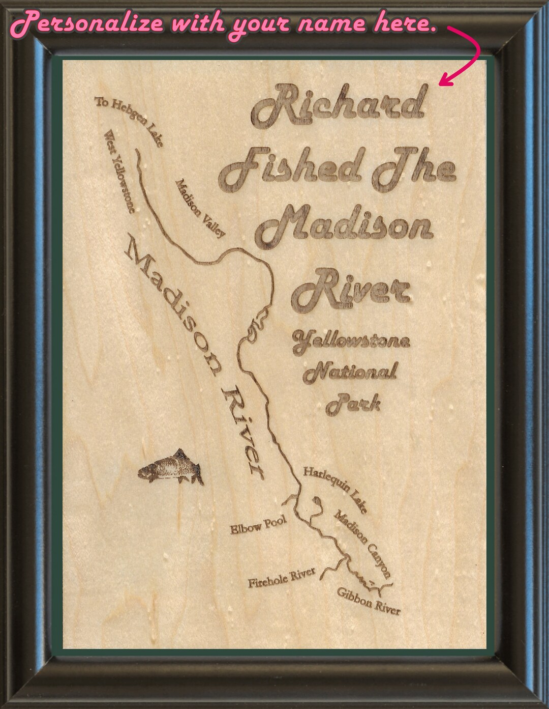 Personalized Madison River Map Yellowstone National Park - Etsy