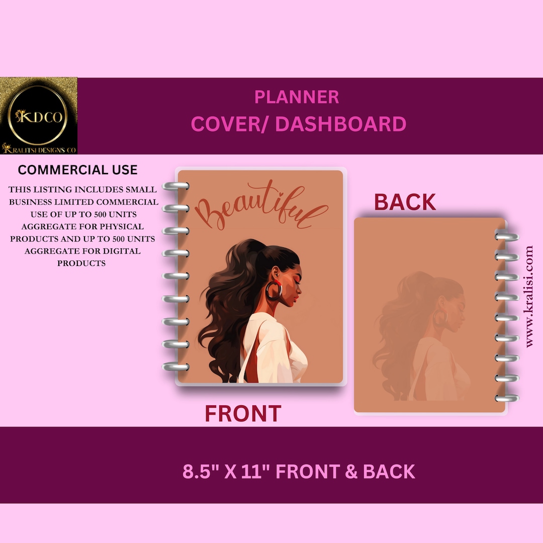 Planner Cover| Journal Cover| Notebook| African American| Planner Page ...