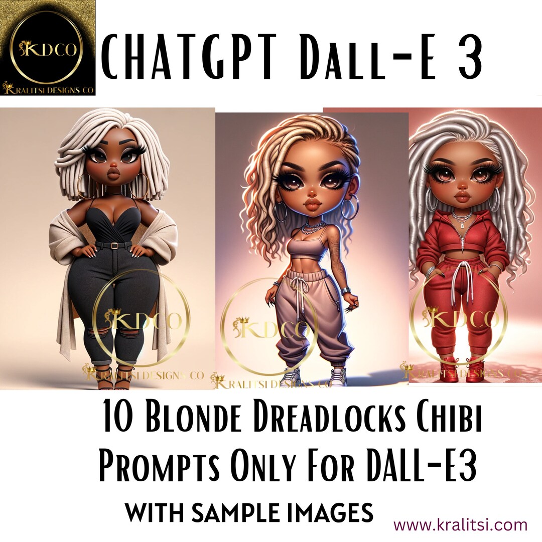 Blonde Dreadlocks Chibi Dolls| Dall-e3 & Chatgpt V4 Ai Art Prompt Guide ...